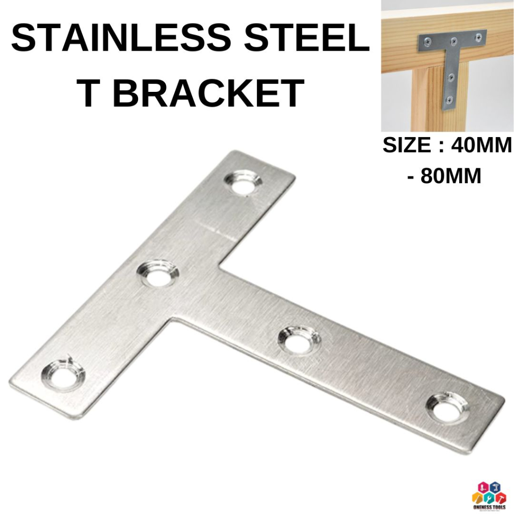 STAINLESS STEEL T BRACKET - 40MM / 50MM / 60MM / 80MM | Shopee Malaysia