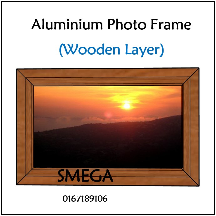 SMEGA Aluminium Photo Frame Wooden Type 木纹铝制相框定制 | Shopee Malaysia