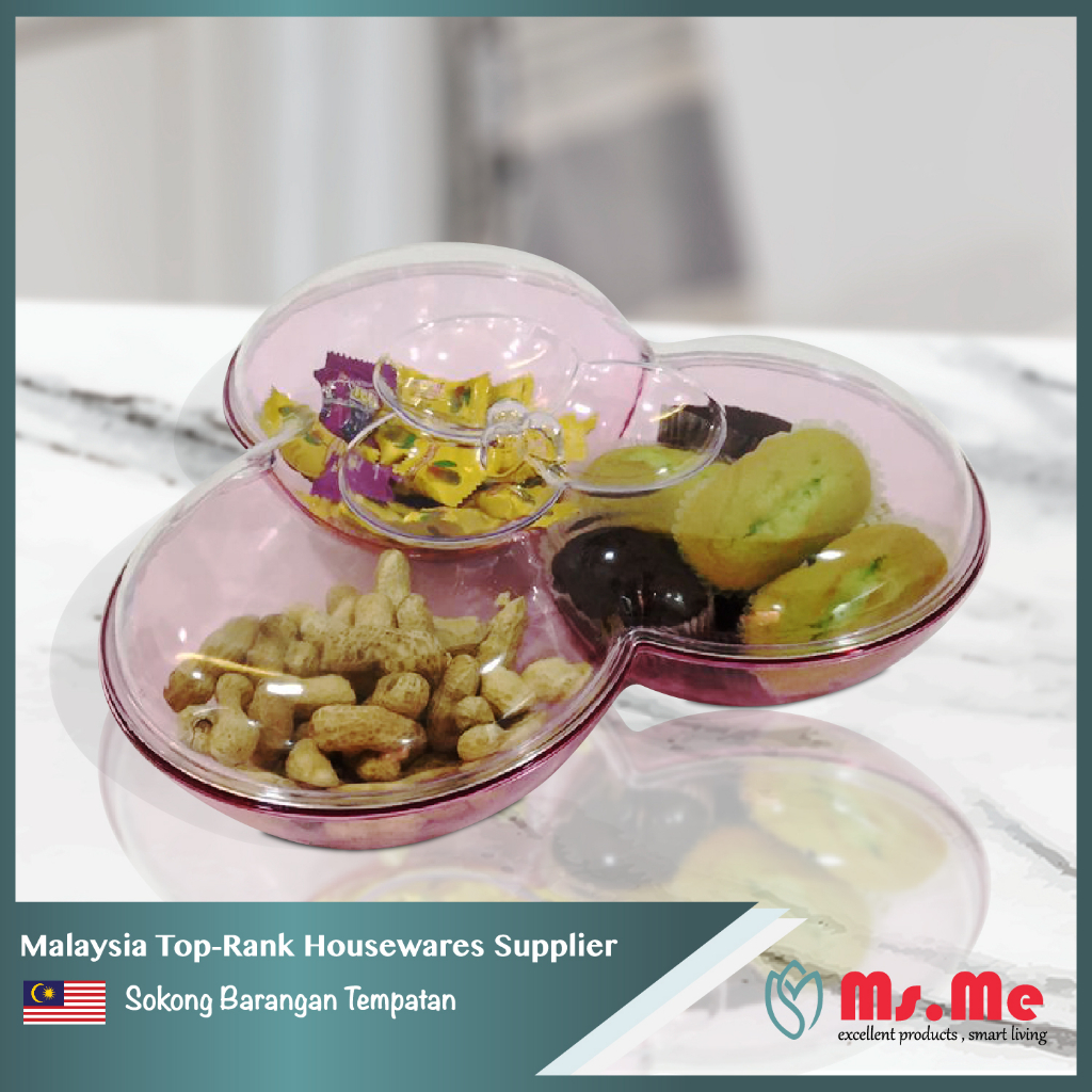 Ms.Me Hari Raya CNY Candy Fruit Kuih 5 Compartment Container Round ...