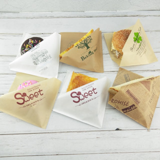 100pcs 50pcs Triangle Bag Sandwich Paper Donut bag Burger bag Bakery ...