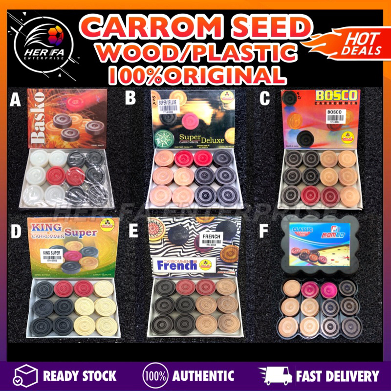 Carrom Seed Men 100%ORIGINAL Biji Buah Carrom Kayu & Plastic Traning ...