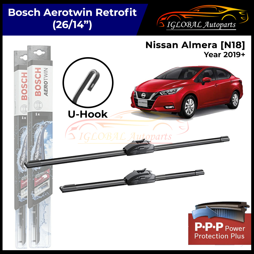 Nissan Almera [N18] Year 2019+ Windshield Wiper Bosch Aerotwin Retrofit Set (26/14") | Shopee ...