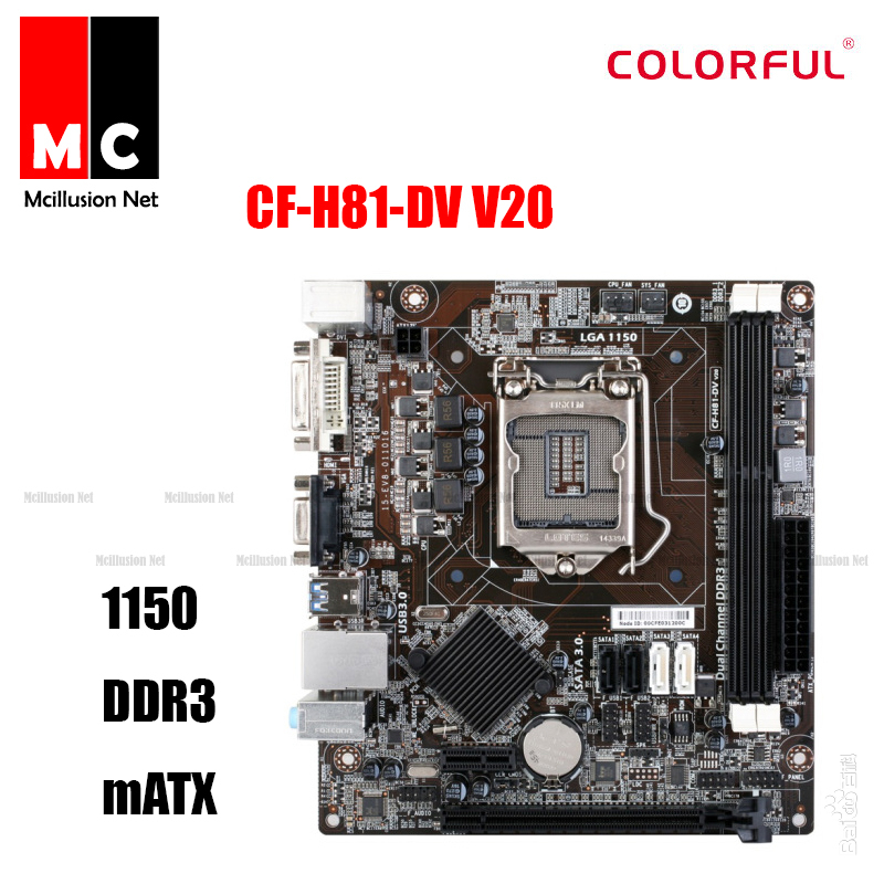 Colorful CF-H81-DV V20 Motherboard H81 Mainboard DDR3 LGA 1150 Mobo ...