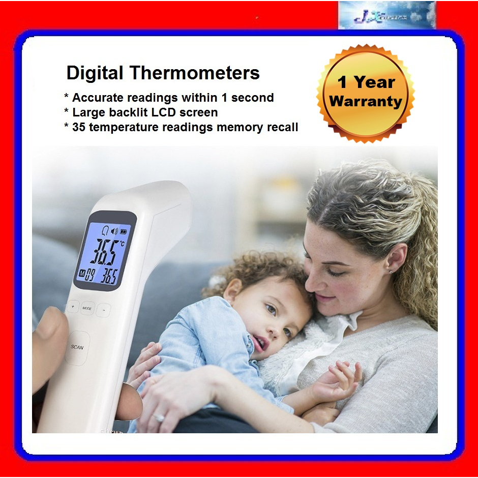 Digital Thermometers Infrared Scanner Body Temperature Gun Suhu Badan Digital Non-contact ...