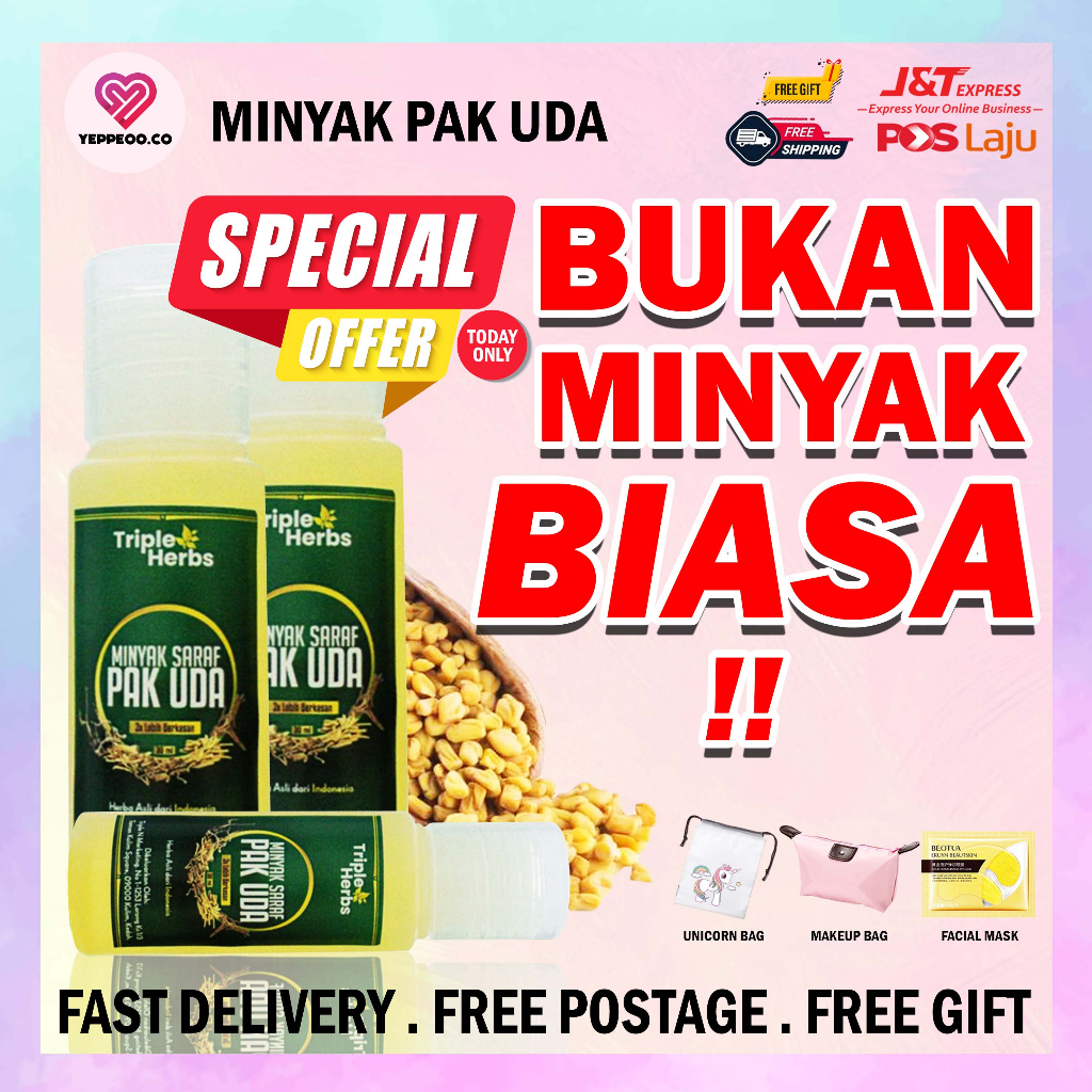 MINYAK SARAF PAK UDA, SAKIT LUTUT DAN SENDI FREE GIFT ORIGINAL HQ ...