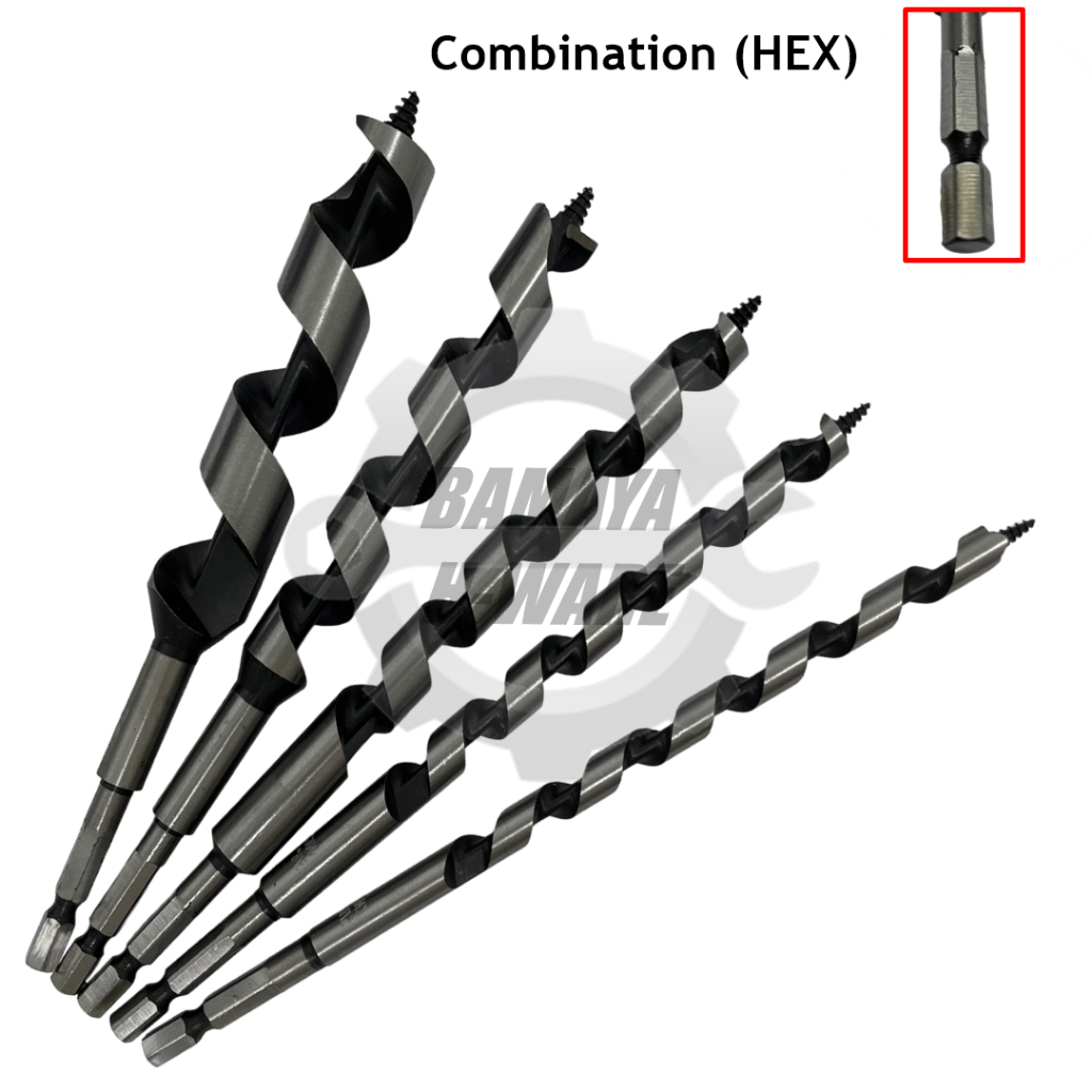 5/16-1'' COMBINATION Wood Auger Twist Drill Bit. 8mm-25mm COMBINATION ...
