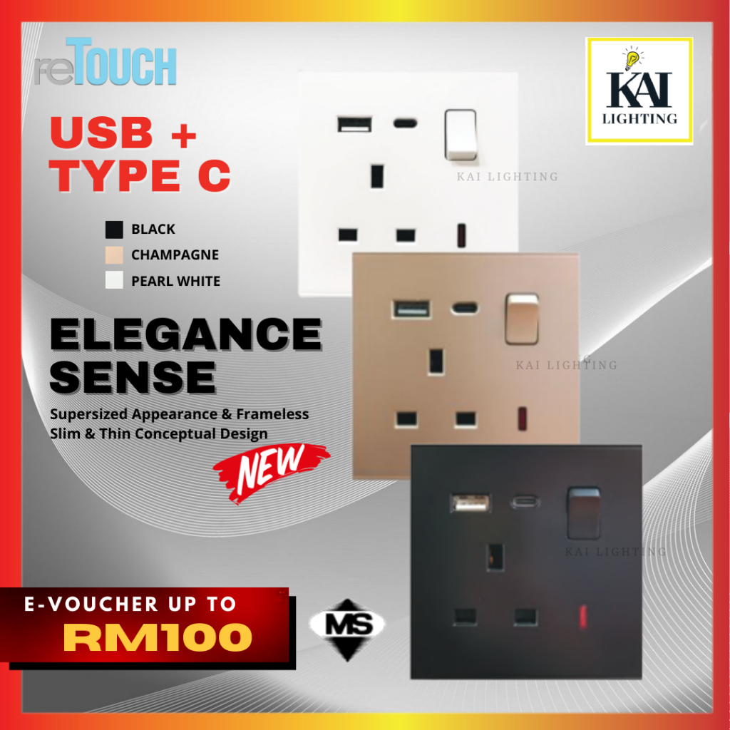 Zenso / reTouch Ultra Rimless 13Amp Universal Multiple Switch Socket c ...