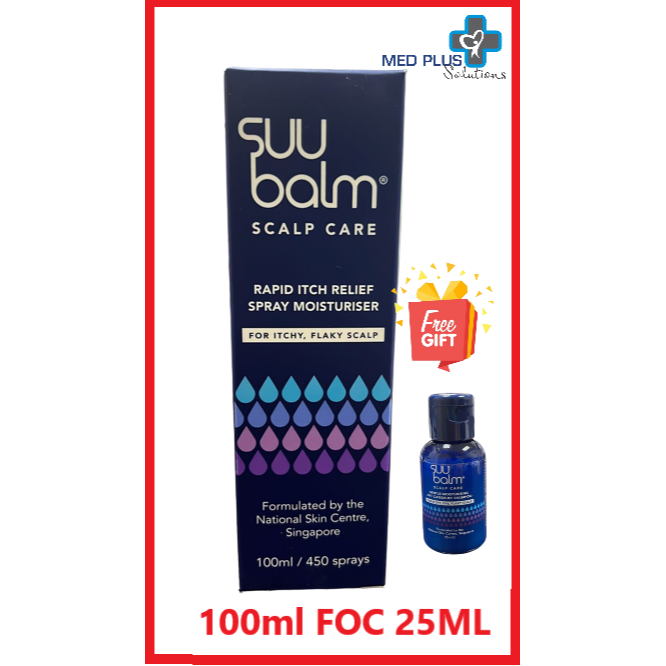 Suu Balm Rapid Itch Relief Scalp Spray Moisturiser 100ml FOC 25ML (Exp ...