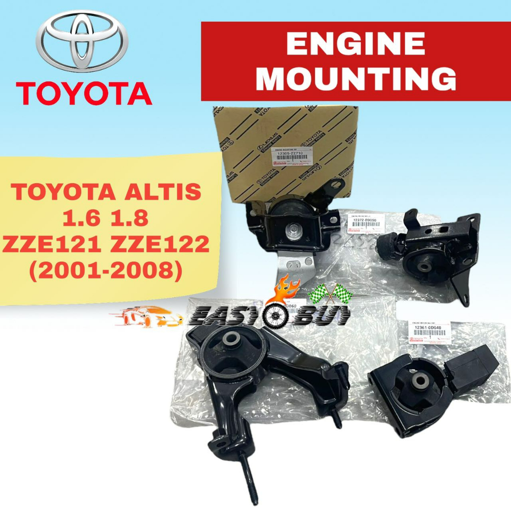 (100% ORIGINAL) TOYOTA ALTIS ZZE121 ZZE122 1.6 1.8 ENGINE MOUNTING SET ...