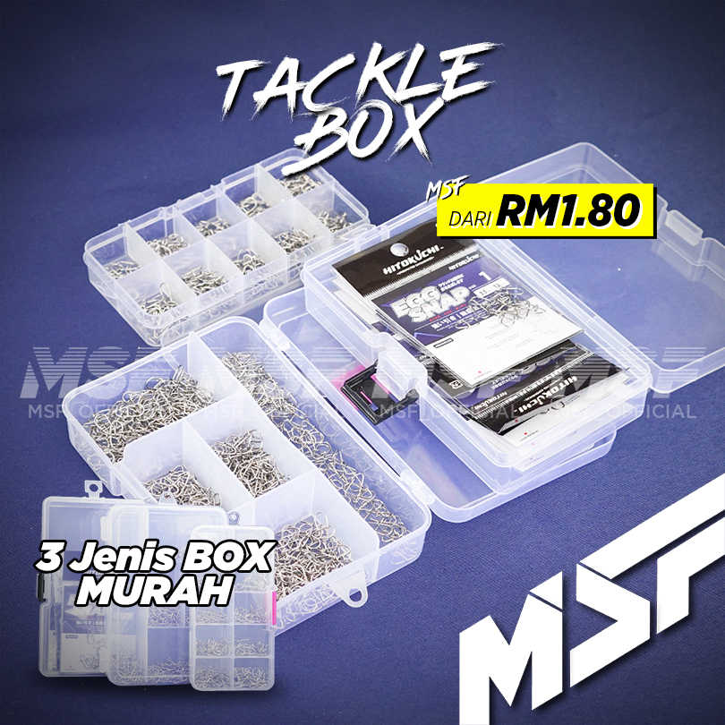 [MSF] Tackle Box Kotak Pancing | 3 Jenis 1-10 Grids Compartment Plastic ...