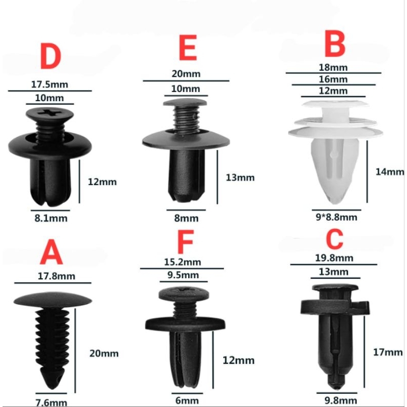 Clip Trim Kit Car Push Pin Rivet Bumper Door Panel Retainer Assortment ...