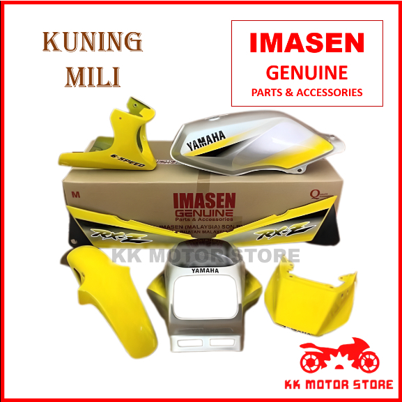 (100% IMASEN !!!) COVER SET RXZ IMASEN KUNING MILI / KUNING SILVER MILI ...