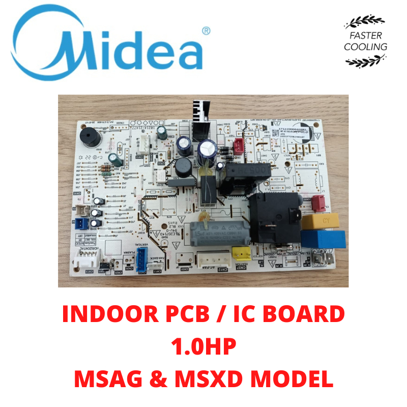 1.0HP MIDEA ORIGINAL INDOOR PCB / IC BOARD - MSAG-10CRN8 / MSXD-09CRN8 ...