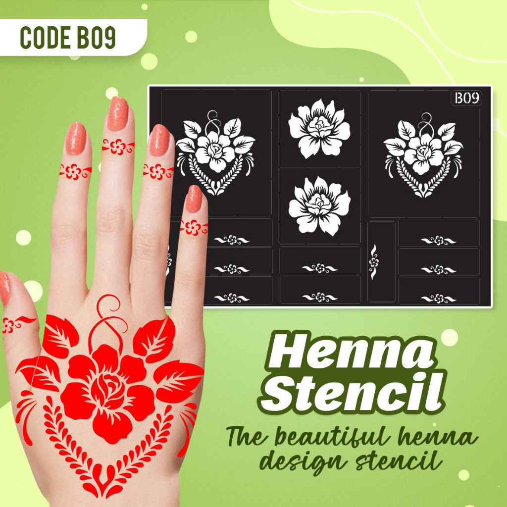 Sticker inai / Sticker Henna / Henna Stencil / Mehndi Stencil NEW ...