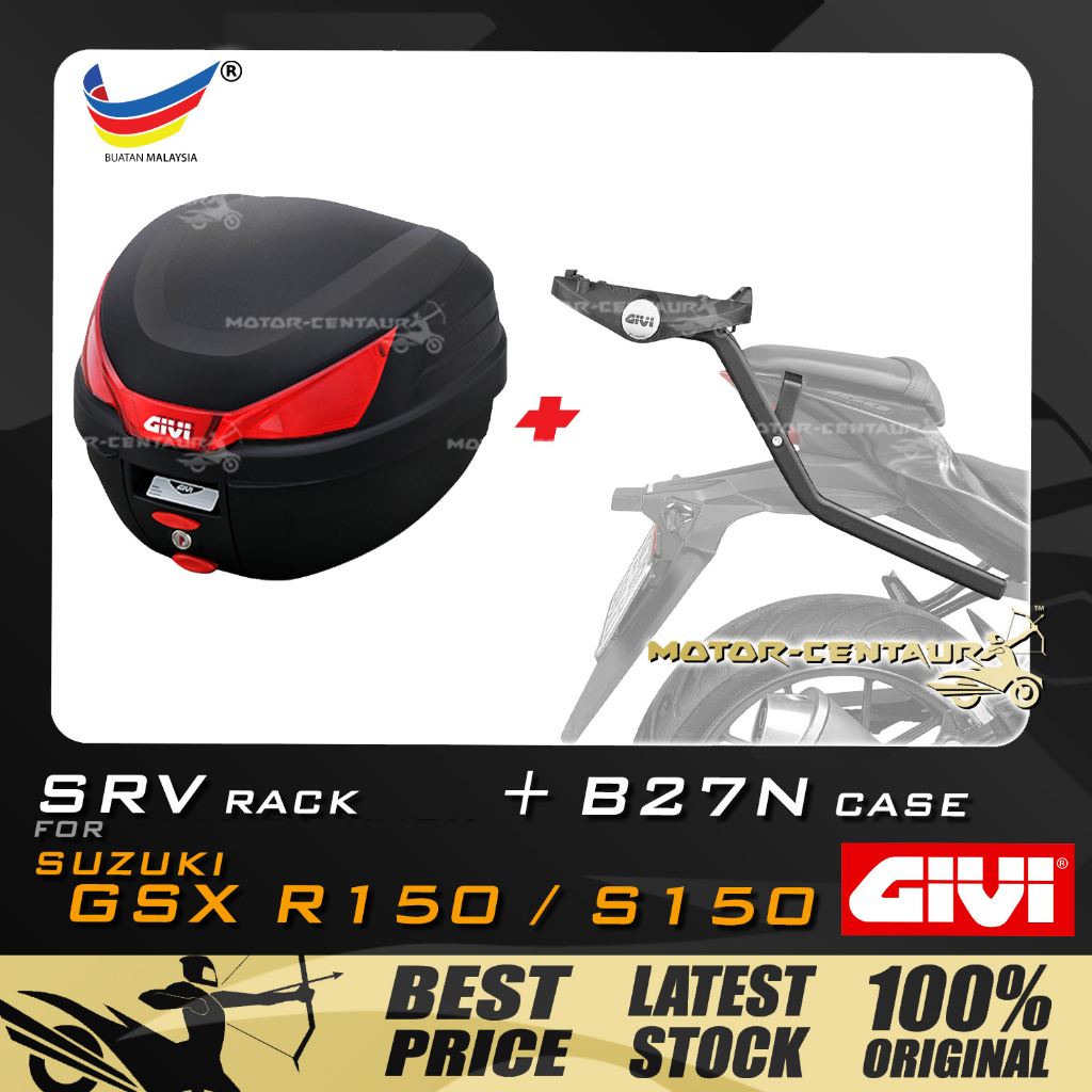 SET KOMBO KOTAK/BOX GIVI B27/B270/B32/B33/B34/B360/B42/B45/E43 TOP CASE + GIVI SUZUKI GSX R150 ...