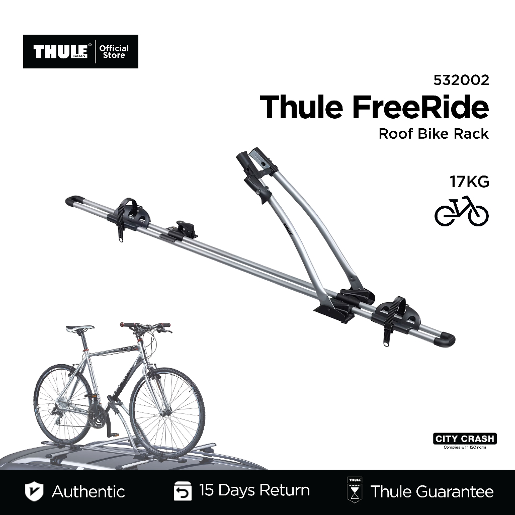 Thule FreeRide Roof Bike Rack/Bike Carrier - Silver 532002 | Shopee ...