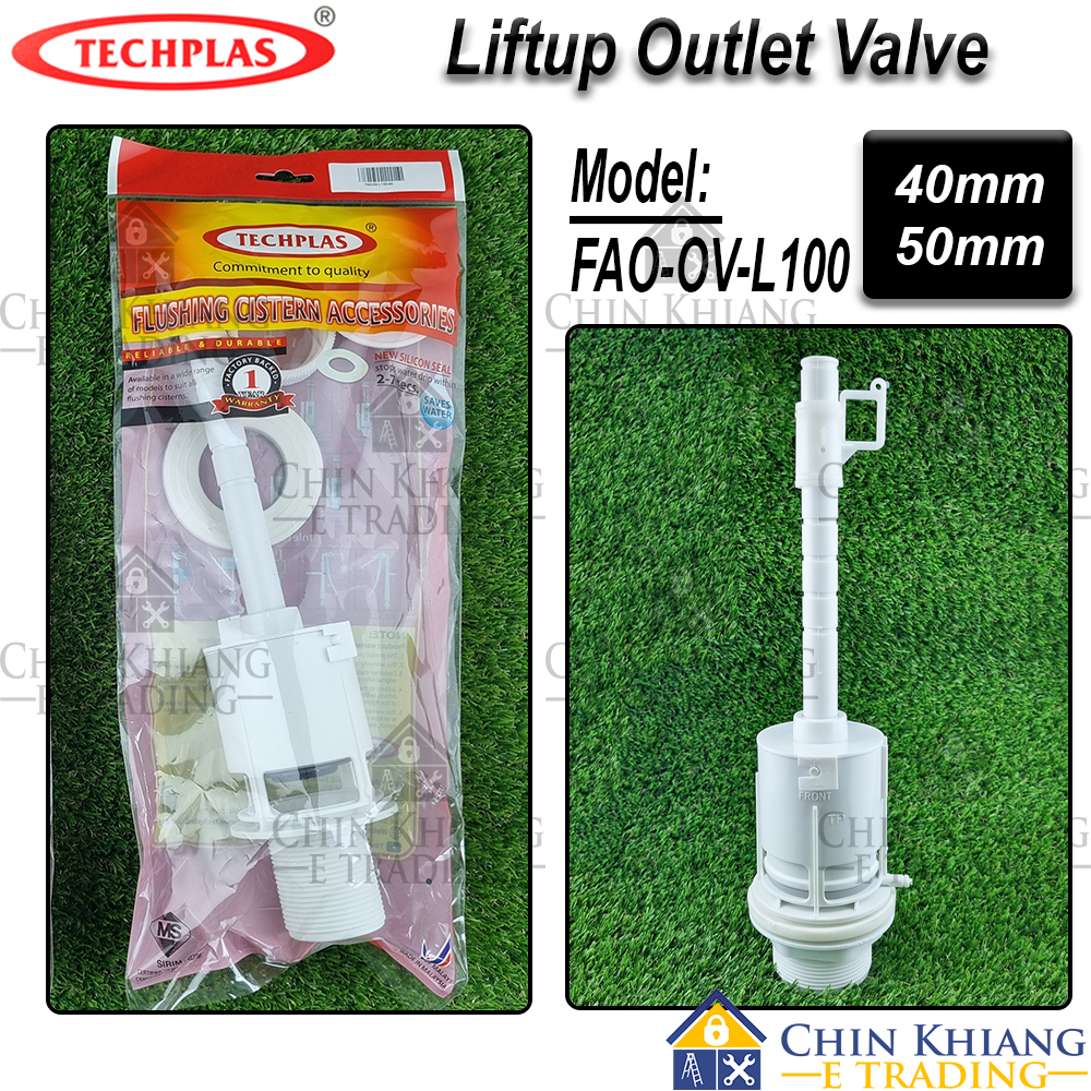 Techplas Lift Up Outlet Flushing Cistern Valve Liftup Lift-up with Handle FAO-L100-W 40mm or ...