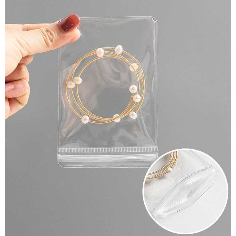 10pc Jewelry Storage Bag PVC Zipper Ziplock Bag For Earring Ring Pearl ...