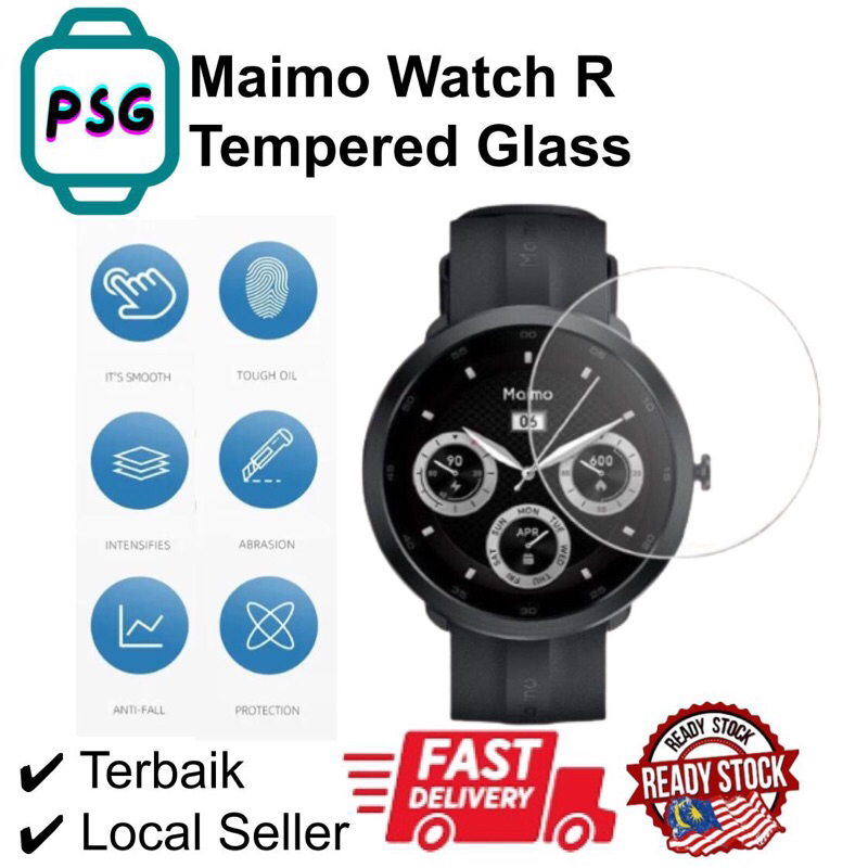 (PSG) Maimo Watch R Tempered Glass Screen Protector Scratch Resistant ...