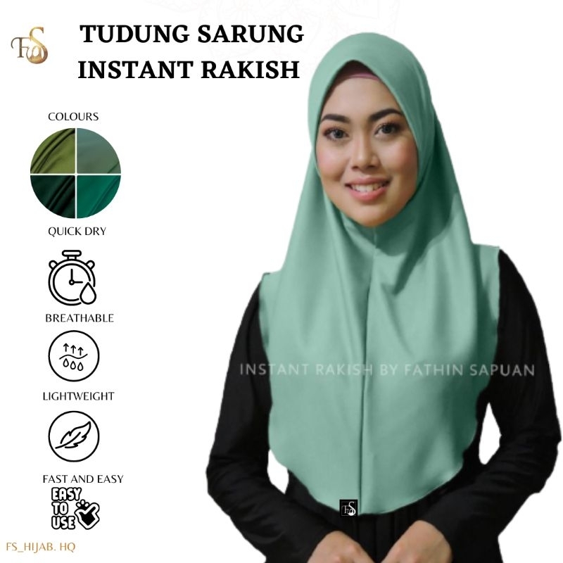 Tudung Sarung 5 Saat Jersey Plain Less Iron Serap Peluh Awning Senang ...