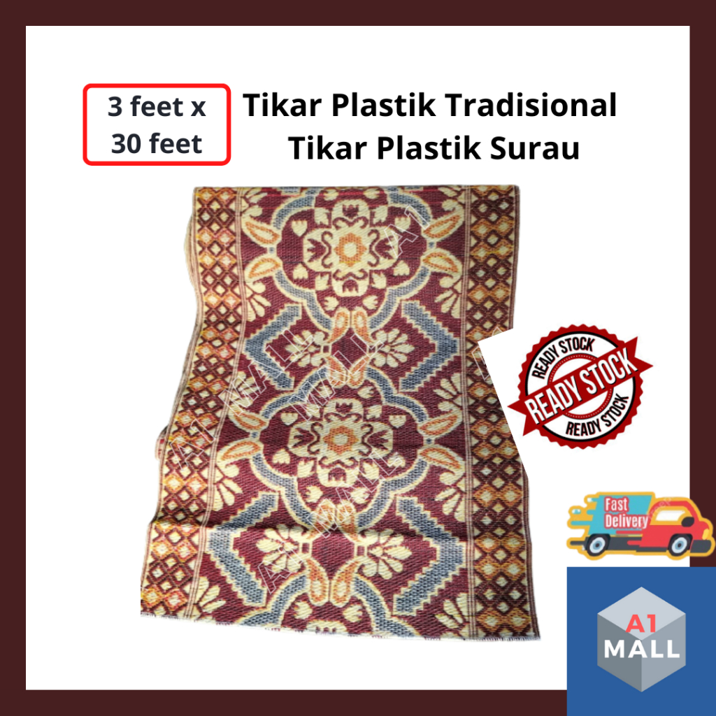 NEW!![ 3 kaki x 30 kaki ] Tikar Plastik Gulung Klasik / Tikar Plastik ...