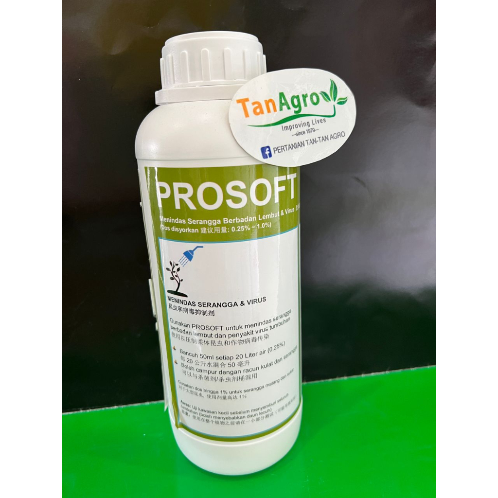 👉🏻ORIGINAL👈🏻 PROSOFT (Menindas Serangga Berbadan Lembut & Virus) 1L | Shopee Malaysia