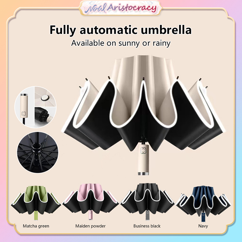 Fully Automatic Umbrella Reverse Foldable Umbrella Reflective Sun Umbrella Anti Uv Guard 