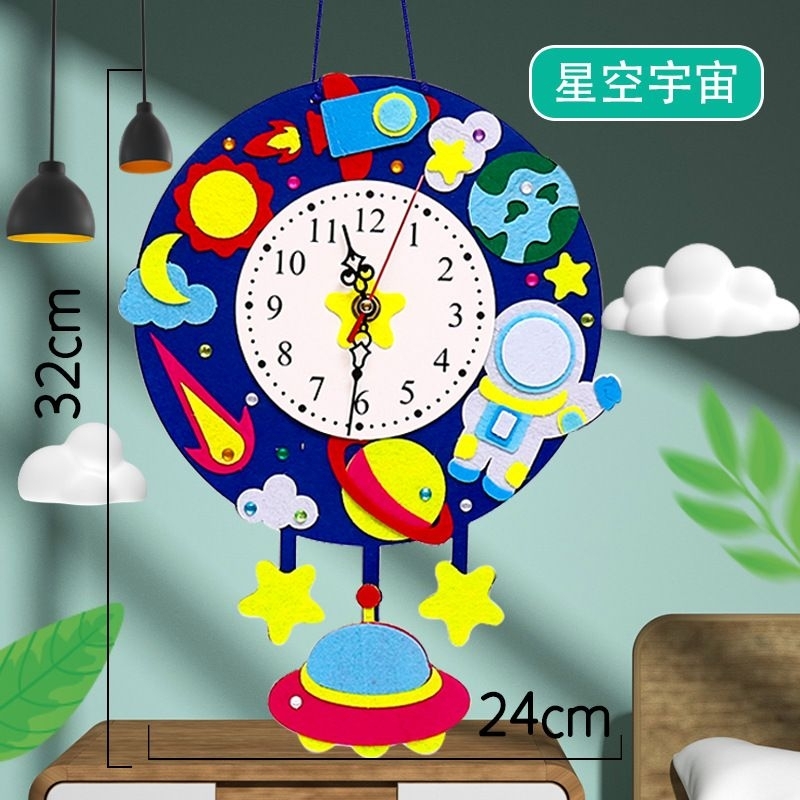 🕰Busy Kids🕰 DIY cartoon wall clock children art and craft kit set/early ...