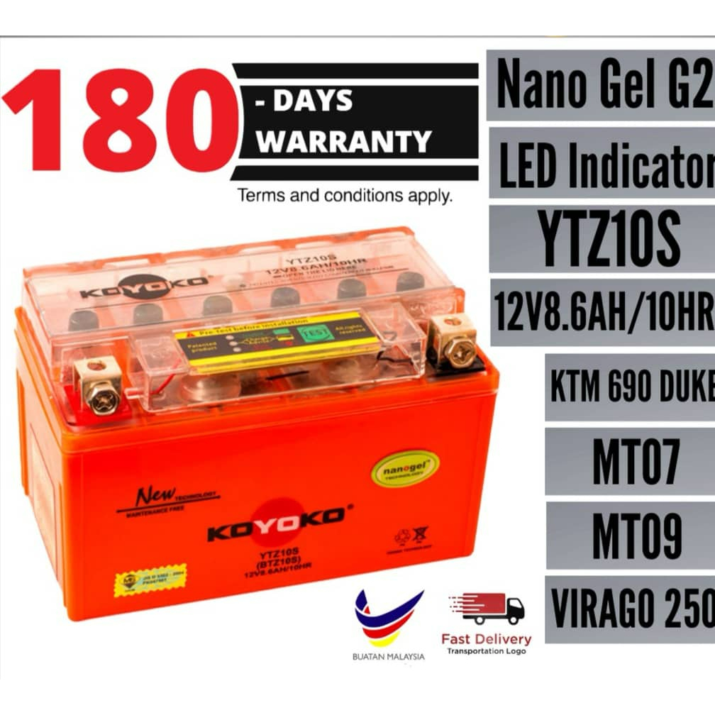 6MONTH WARRANTY} KOYOKO YTZ10S FOR MT09 / TRACER GT / CBR650 / CBR500 ...