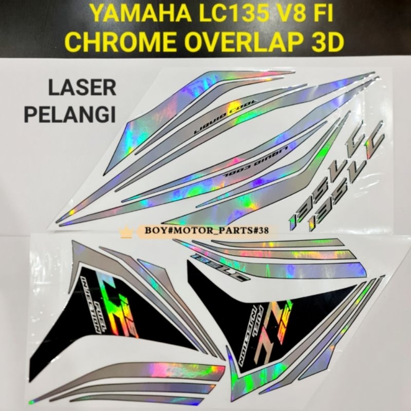 LC135 V8 FI CHROME OVERLAP BODY STICKER 3D COMPUTER CUT SPECIAL EDITION ...