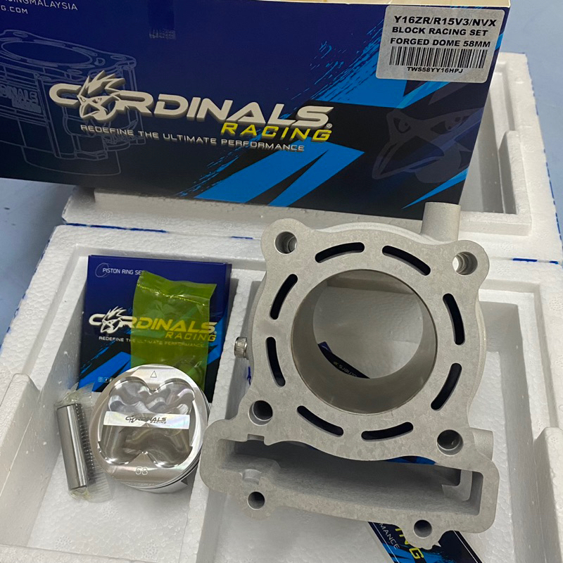 CARDINALS RACING BLOCK 58MM WITH FORGED DOME PISTON - YAMAHA Y16ZR NVX ...