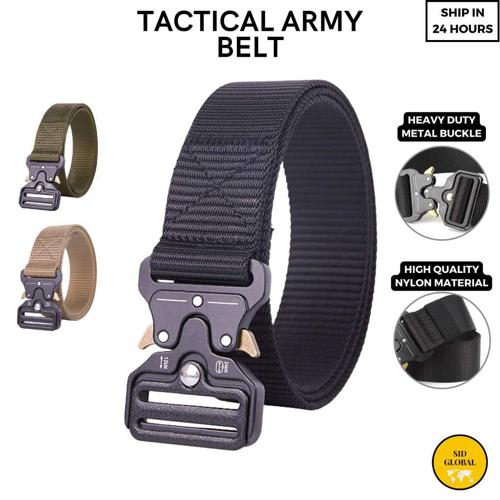 Tali Pinggang Lelaki Men Belt Tactical Strong Metal Buckle Army Belt ...