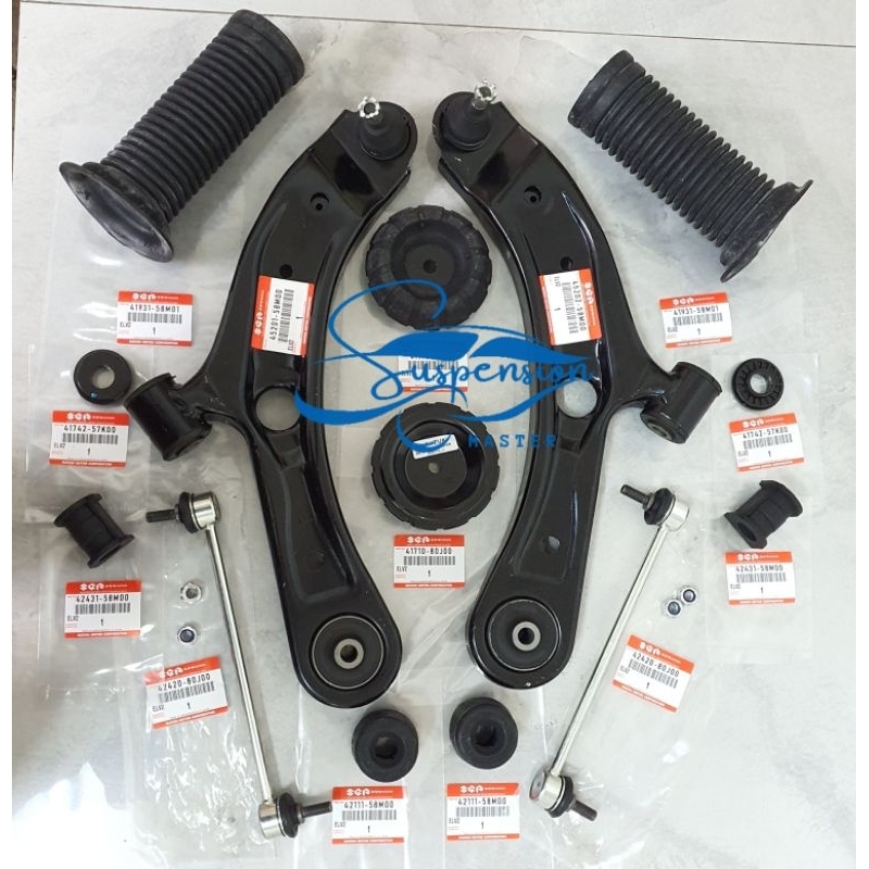 14 IN 1 SET -FRONT ABSORBER MOUNTING/LINK/BUSH/LOWER ARM/BEARING/COVER ...