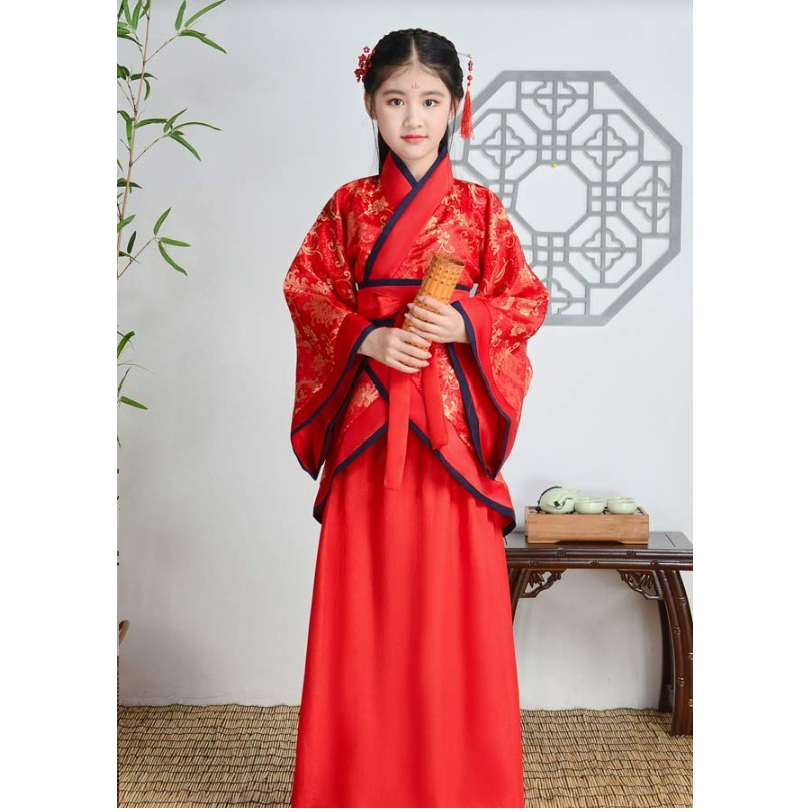 Chinese Traditioanl Dance Costume Hanfu Children's Traditional Clothing ...