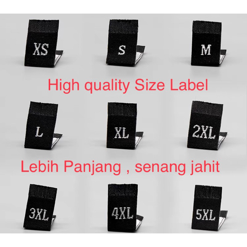 LABEL SULAM SAIZ LABEL / WOVEN SAIZ LABEL (1 Pack = 200pcs) | Shopee ...