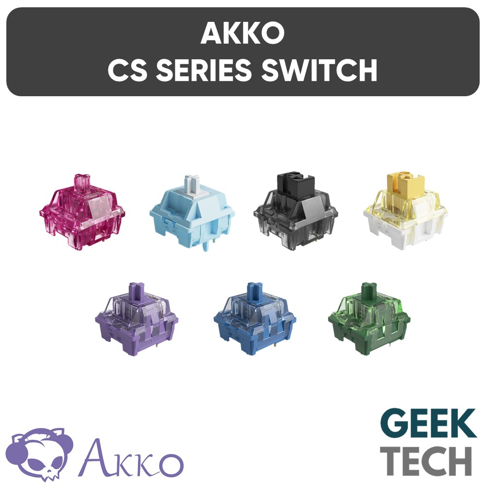 Akko CS Series Switches for Mechanical Keyboard (45pcs) - Lavender Purple/Ocean Blue/Matcha ...