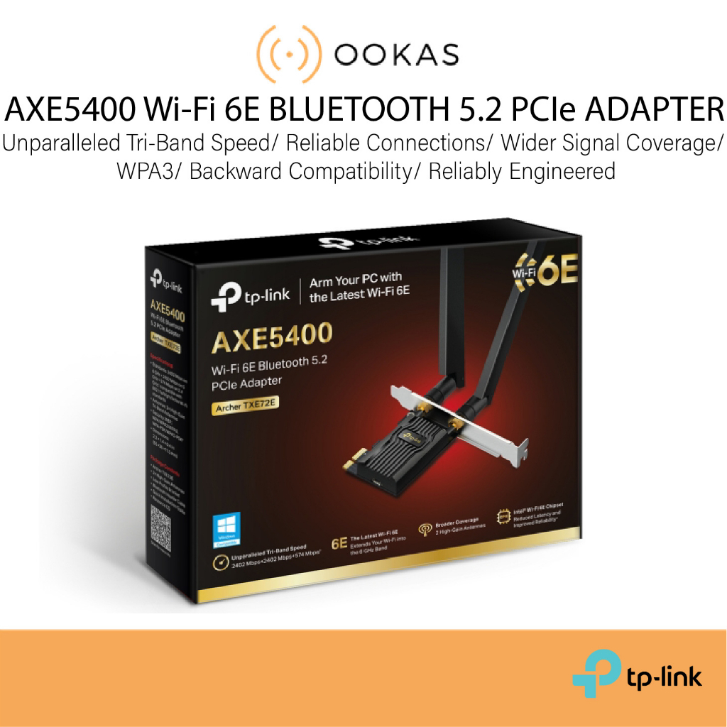 TP-LINK Archer TXE72E - AXE5400 Wi-Fi 6E Bluetooth 5.2 PCIe Adapter ...