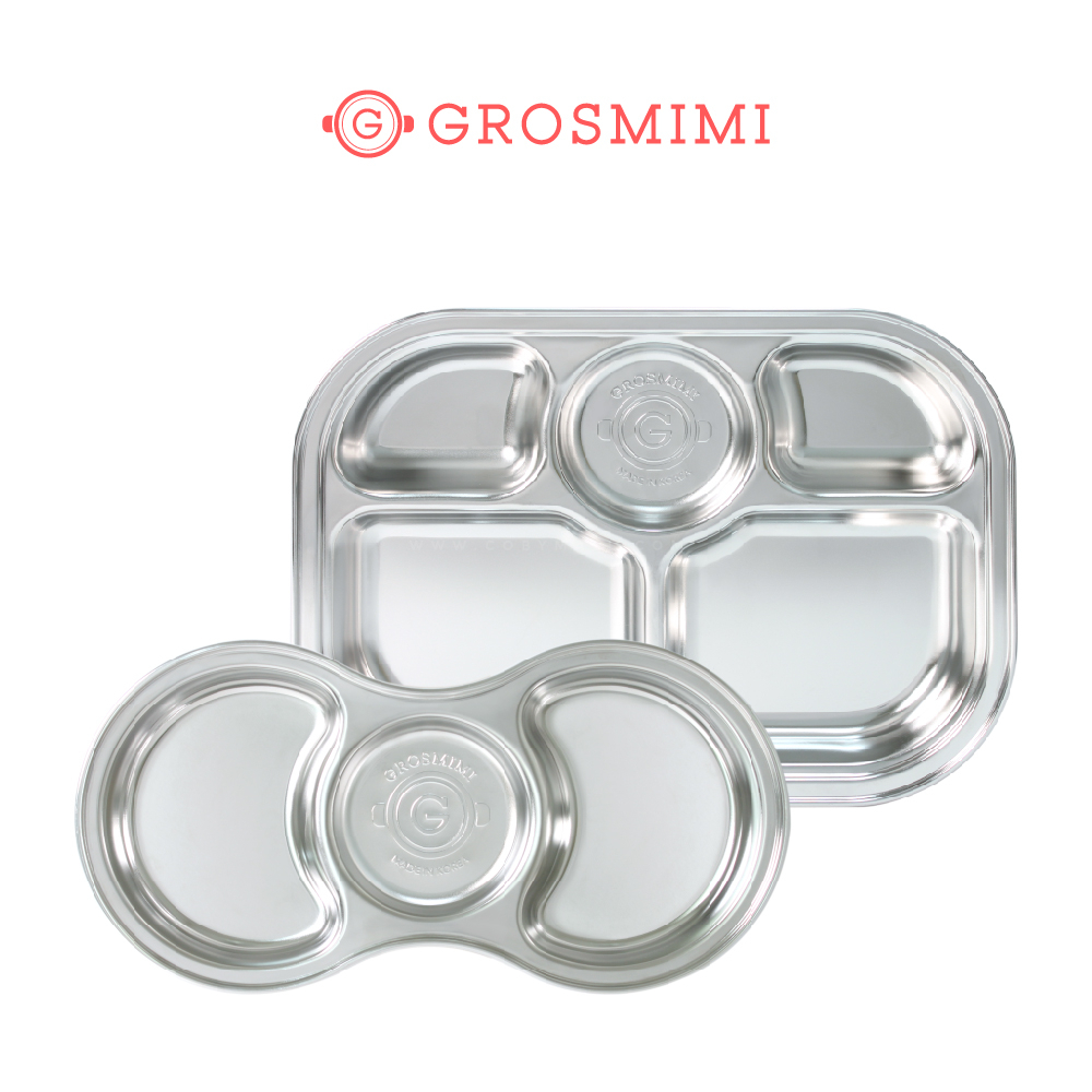 GROSMIMI Korea Stainless Baby Food Tray (Include Non-Slip Silicone ...