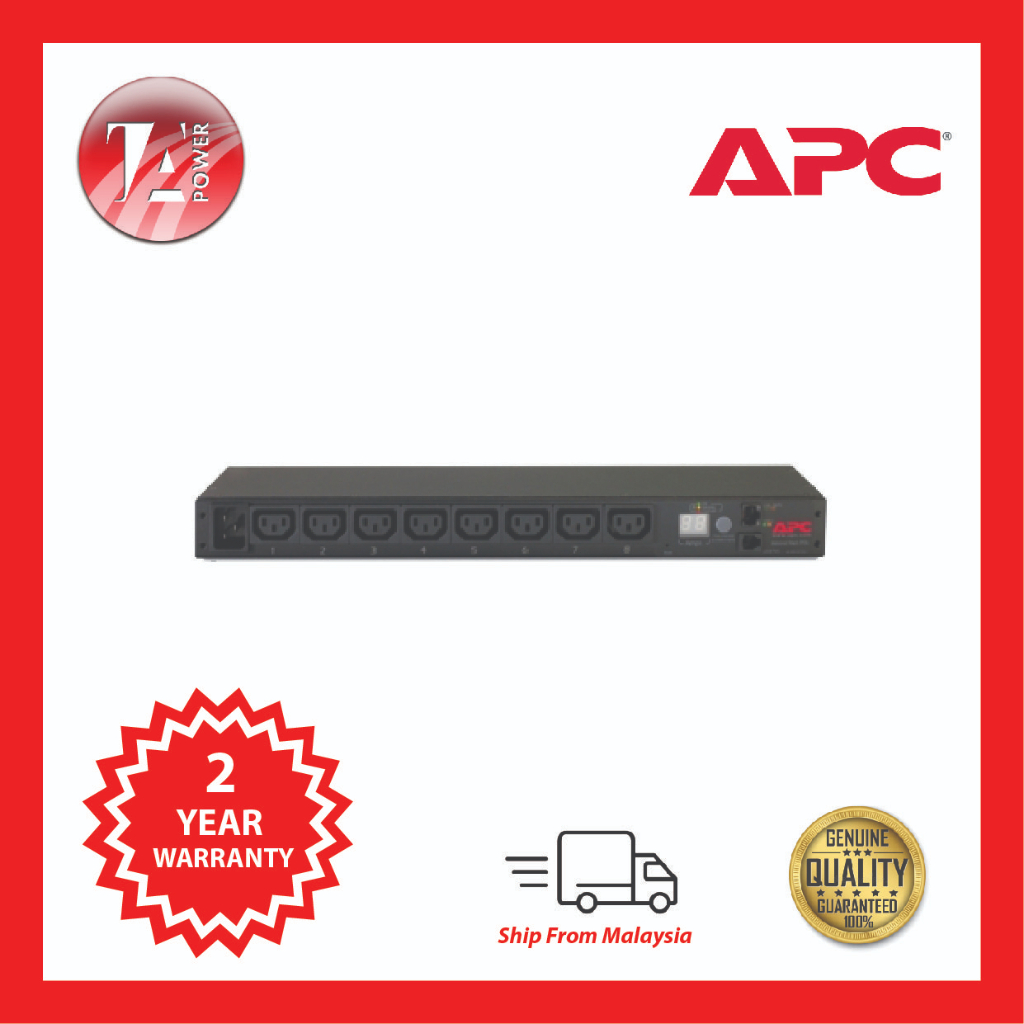 [PRE ORDER] APC Rack PDU, Metered, 1U, 16A, 208/230V, (8) C13 (AP7821B) | Shopee Malaysia