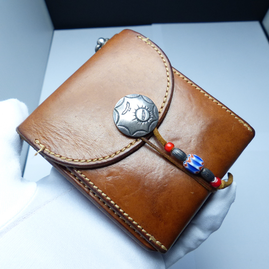 NATIVE SPIRIT Saddle leather billfold II Pocket Outside wallet (not ...
