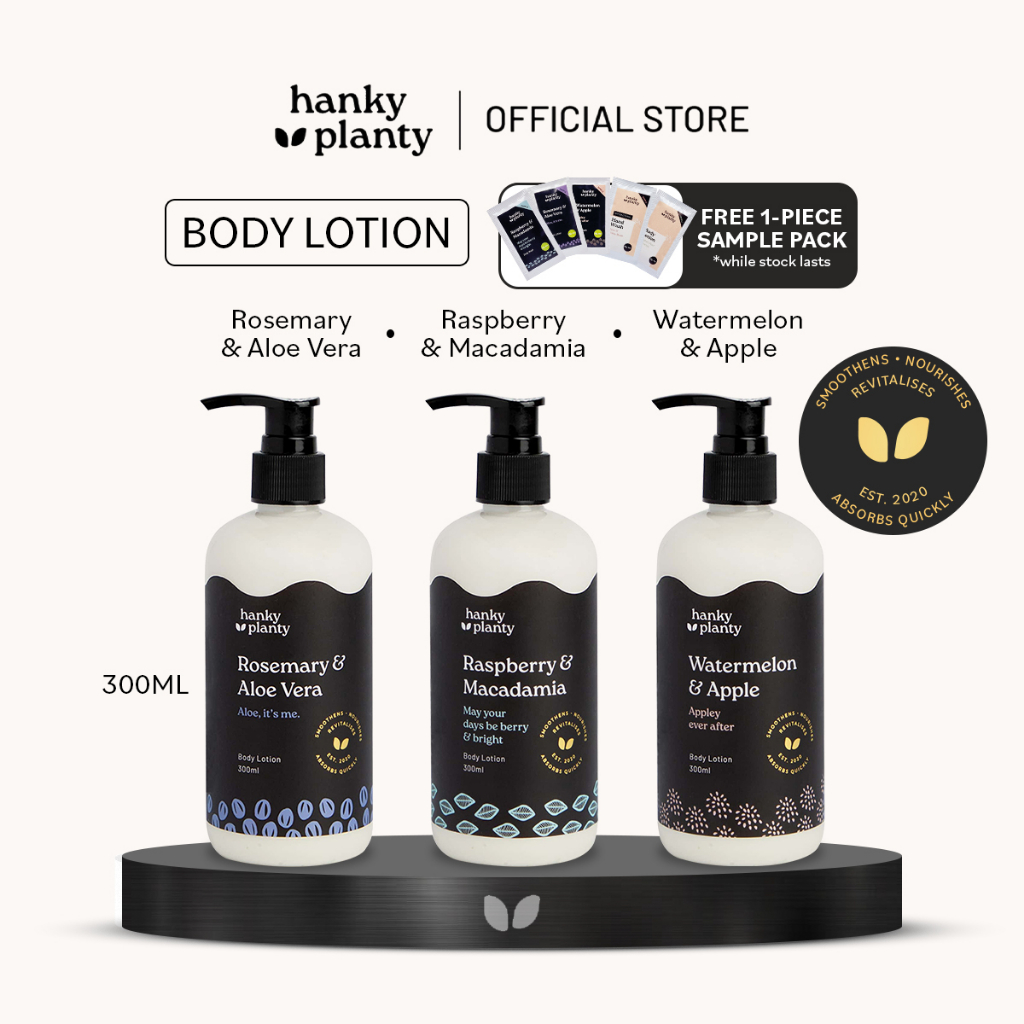 Hanky Planty Body Lotion Raspberry And Macadamia Watermelon And Apple