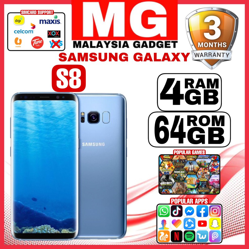 Samsung Galaxy S8 (SNAPDRAGON 835) (Original Secondhand)(SME, Import Japan,USA,Korea Used ...