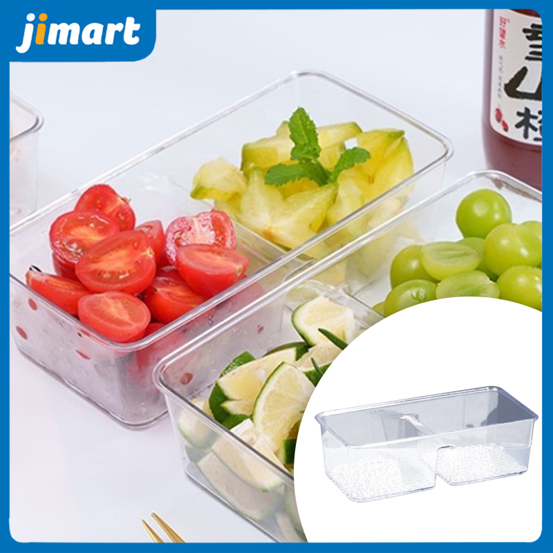 Jimart Tray A-9564 2 Compartment Storage Box Home Clear Food Organizer ...