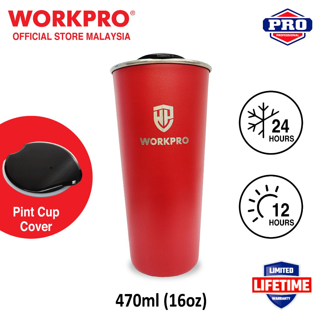 WORKPRO Cup Double Layer Vacuum Insulated Stainless Steel Temperature Retention and Leak-Proof ...