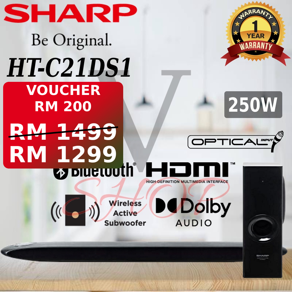 SHARP SOUND BAR WITH WIRELESS SUBWOOFER HTC21DS1 | Shopee Malaysia