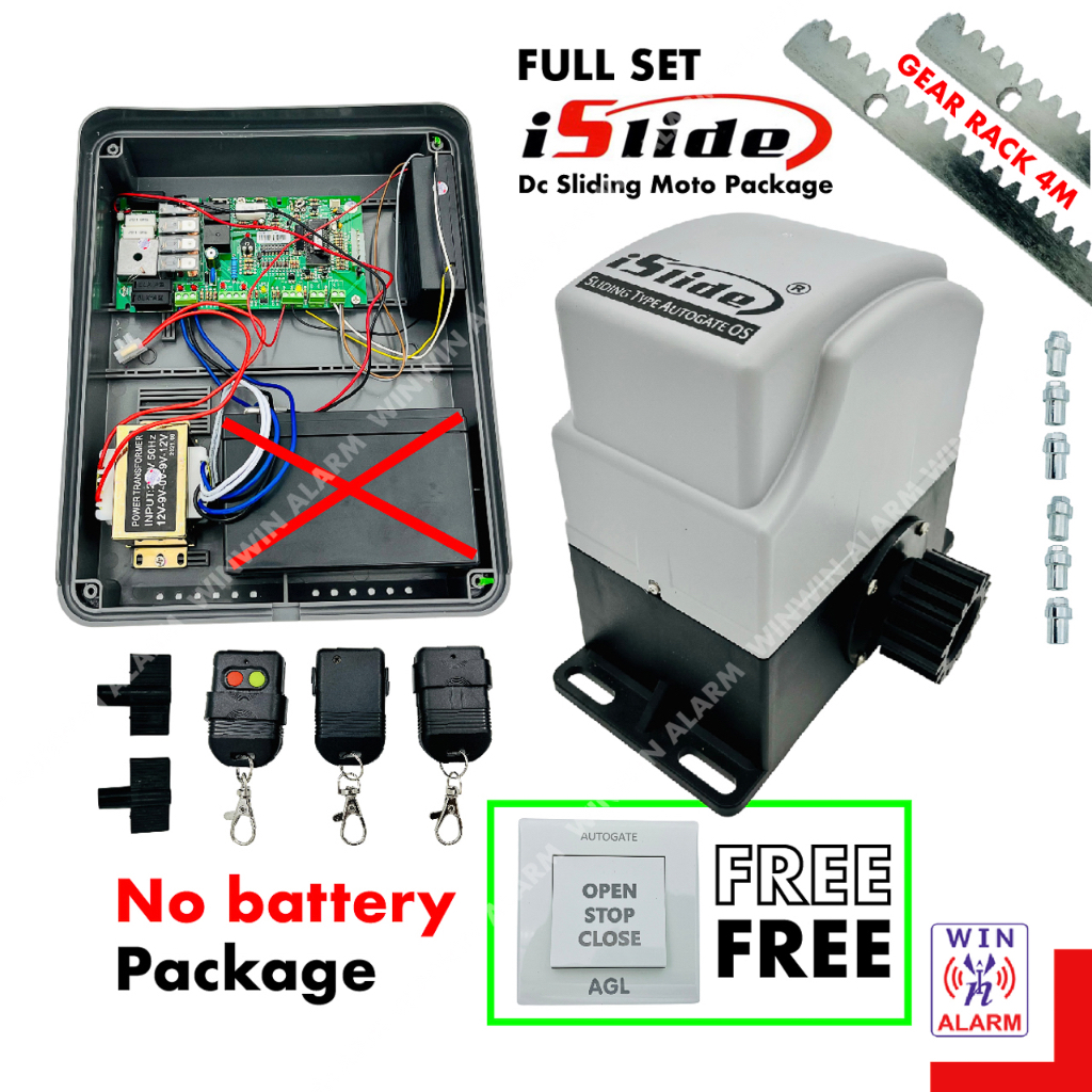 ISLIDE AUTOGATE MOTOR ( FULL SET WITHOUT BACKUP BATTERY ) SLIDING ...