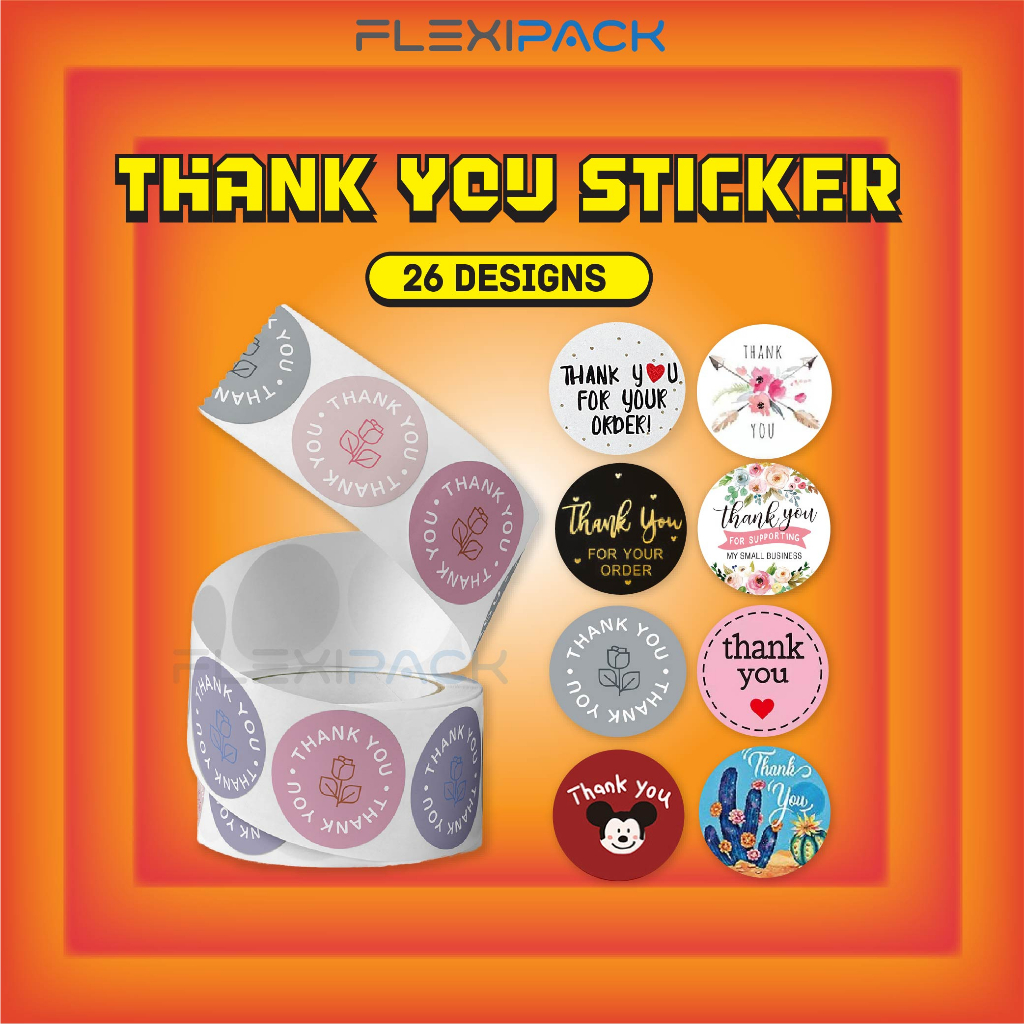 Stiker Terima Kasih / Thank You Sticker Paper Label Circle Round ...