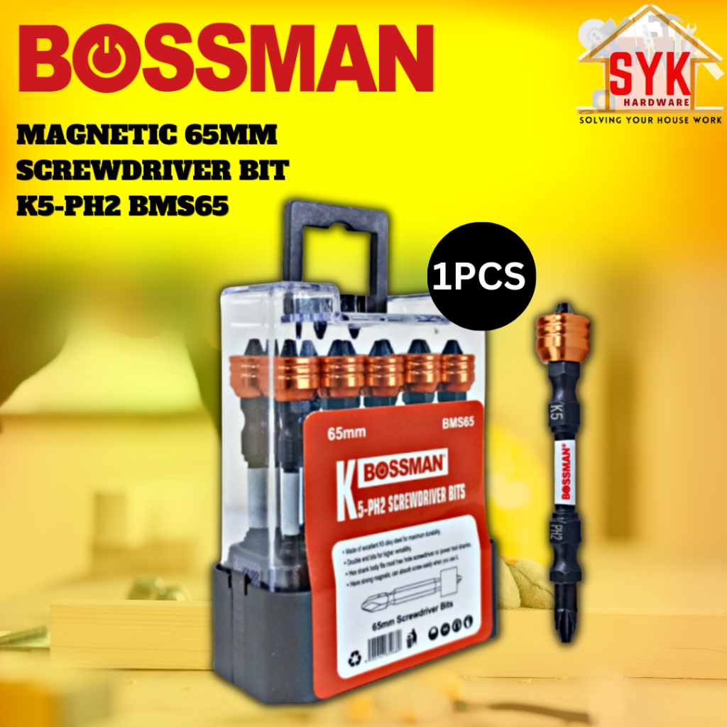 SYK Bossman BMS65 K5-PH2 Magnetic Screwdriver Bit Cordless Drill Bit ...