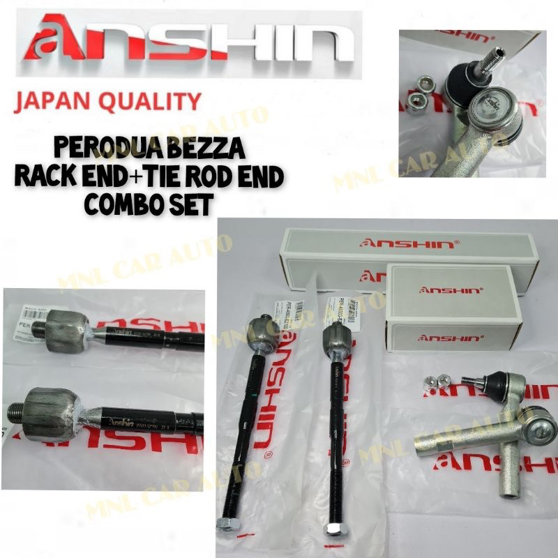 (ANSHIN) ANSHIN JAPAN PERODUA BEZZA 1.3 RACK END & TIE ROD END COMBO ...