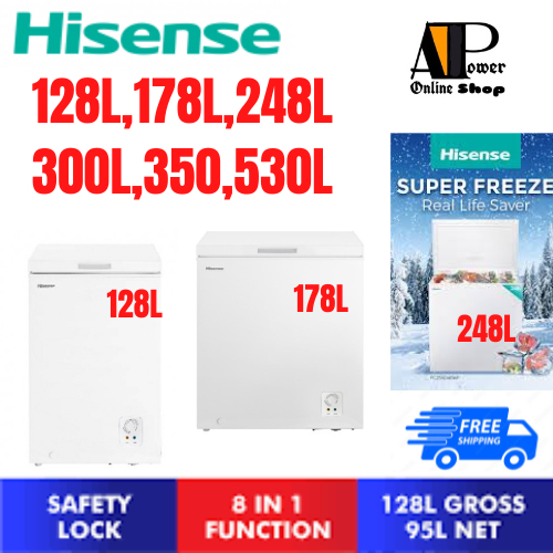 Hisense 128L / 178L / 248L / 350L / 530L Chest Freezer Peti Beku Deep ...